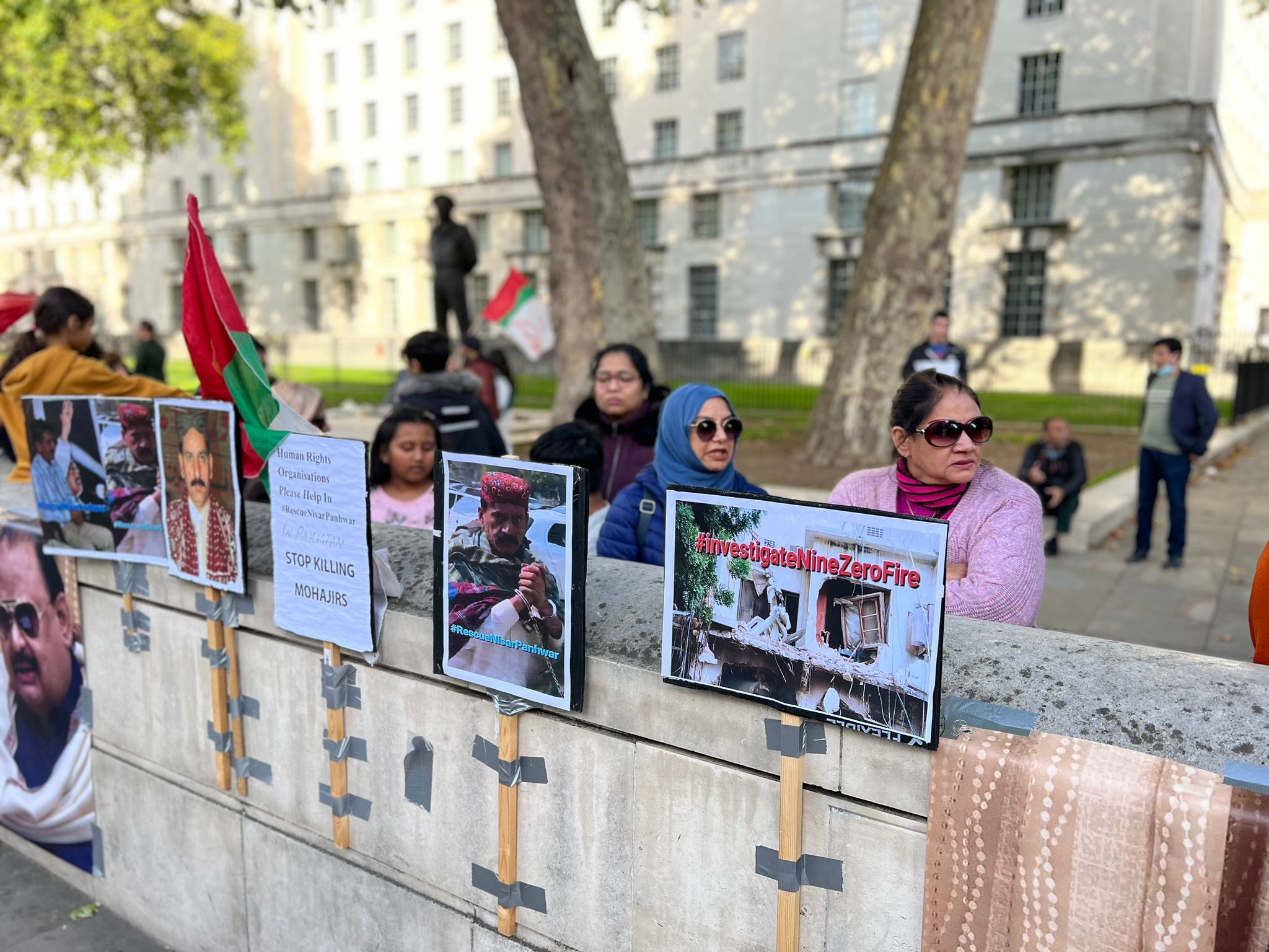 MQM UK stages protest at 10 Downing Street against extrajudicial ...